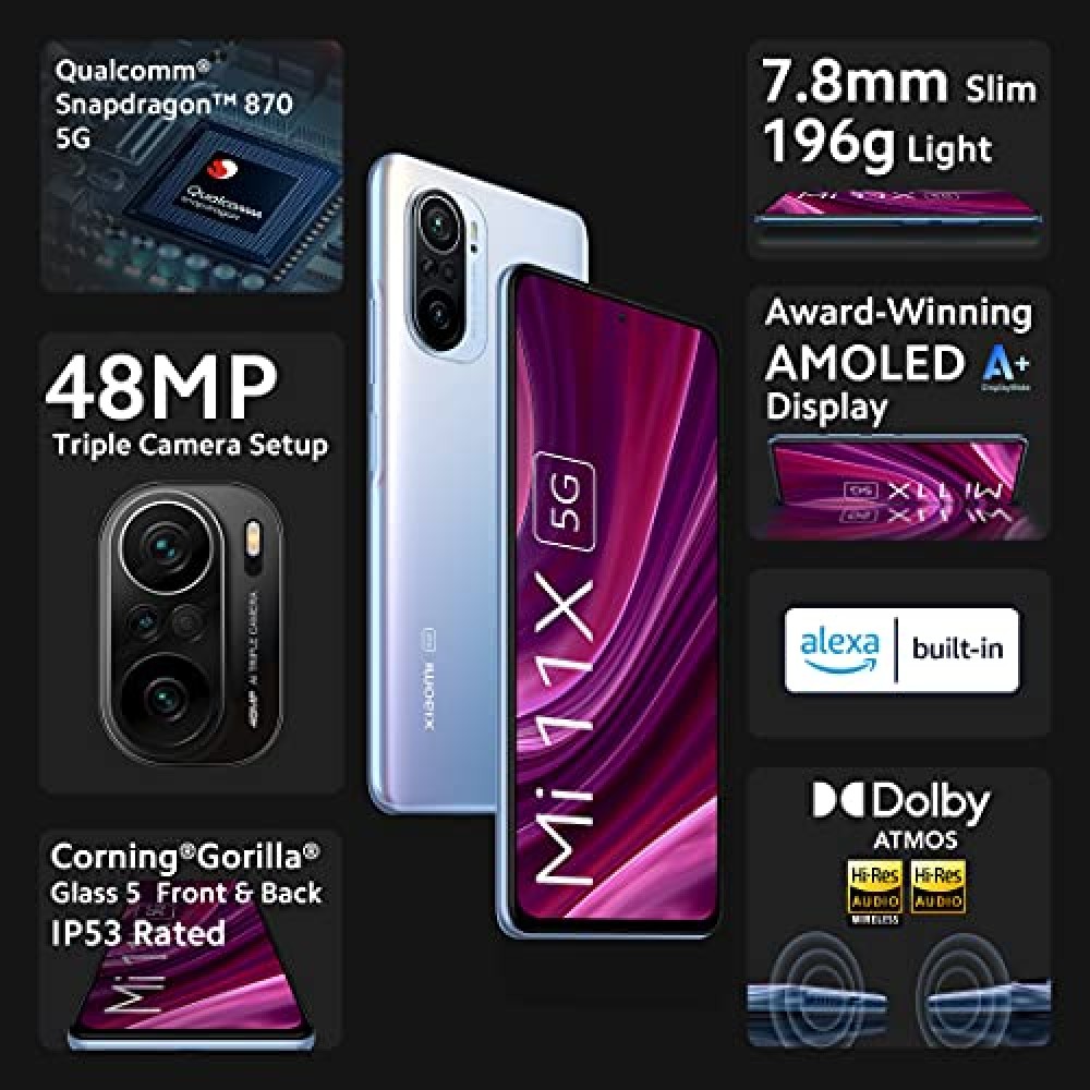 Mi 11X 5G Cosmic Black 8GB RAM 128GB ROM | SD 870 | DisplayMate A+ ...